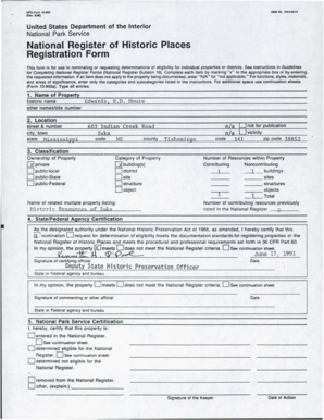 Fillable Online apps mdah ms View National Register Nomination Form ...