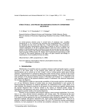 Fillable Online STRUCTURAL AND PHASE TRANSFORMATIONS IN CONDENSED Fax Email Print - pdfFiller