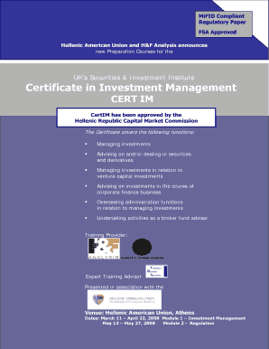 Fillable Online Certificate in Investment Management CERT IM Fax Email ...