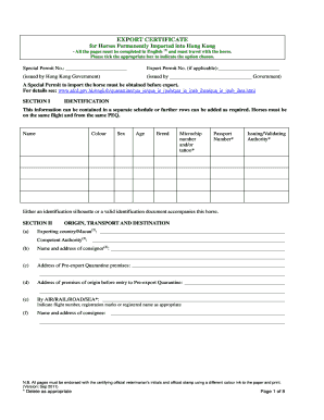 Fillable Online EXPORT CERTIFICATE Fax Email Print - pdfFiller