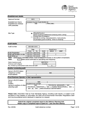 Fillable Online cranswick country foods fsa audit 2012 form Fax Email ...