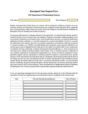Fillable Online Reassigned Time Request Form Fax Email Print - pdfFiller