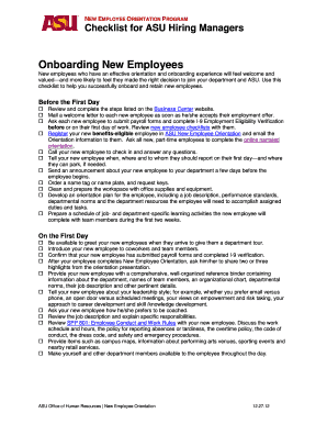 Fillable Online Checklist for ASU Hiring Managers Fax Email Print ...