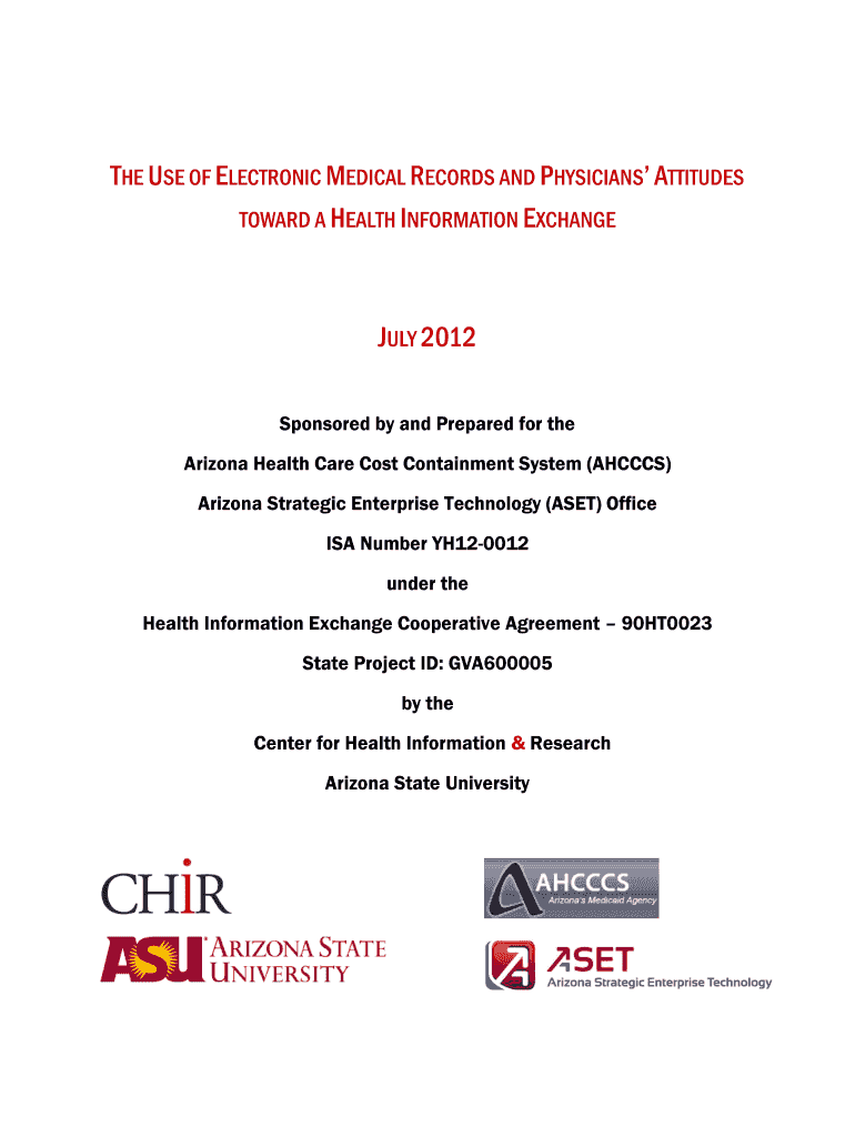 The use of electronic medical records and physicians - CHiR: Fill out ...