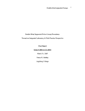 Fillable Online Double-Blind Sequential Police Lineup ... - Augsburg ...