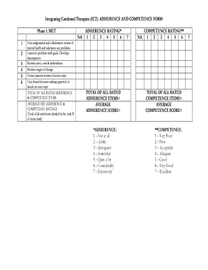Fillable Online CDP COGNITIVE BEHAVIORAL THERAPY (CBT): ADHERENCE AND ...