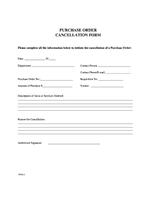 Fillable Online desu Purchase order cancellation form - desu Fax Email ...