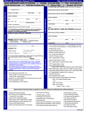Fillable Online dukemolecular duhs duke General Test Requisition Form ...