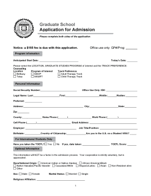 Application For Admission (Printable Version) - Southern Nazarene ...