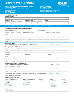 Bsix Application Form - Fill Online, Printable, Fillable, Blank | pdfFiller