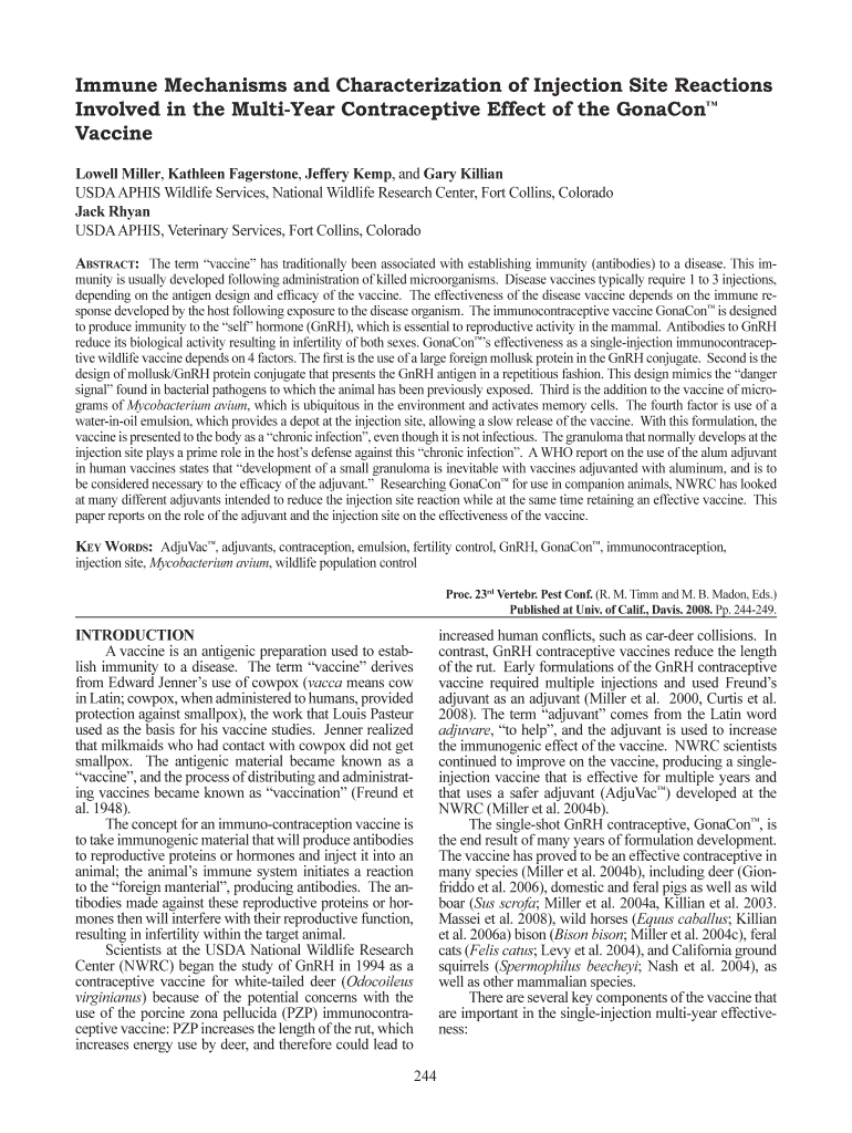 Immune Mechanisms and Characterization of Injection Site Reactions ...