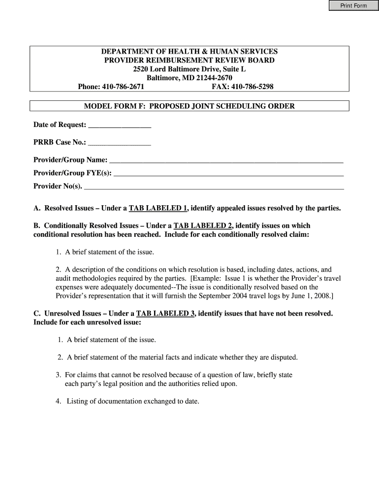 Model Form F - cms: Fill out & sign online | DocHub