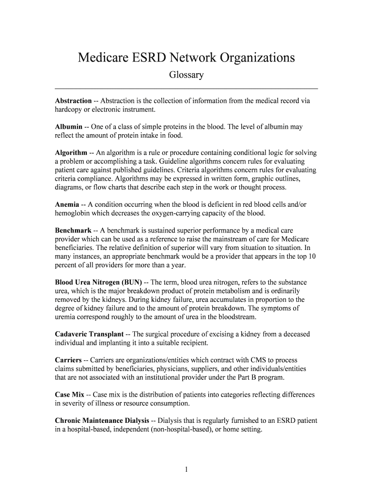 Medicare ESRD Network Organizations: Fill out & sign online | DocHub
