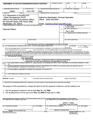 Fillable Online hud katharina washington chief procurement officer hud ...