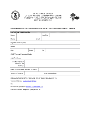 Fillable Online dol united states department of labor office of workers ...