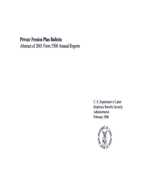 Fillable Online dol Private Pension Plan Bulletin Abstract of 2001 Form ...