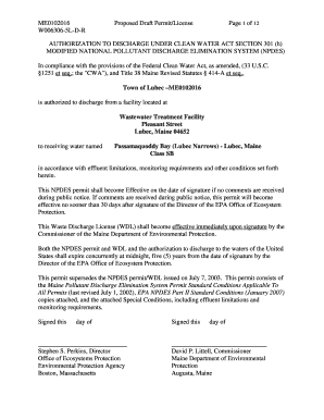 Fillable Online epa Town of Lubec Publicly Owned Treatment Works (POTW ...