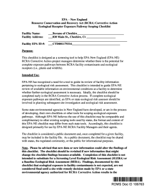 Fillable Online epa (RCRA) Corrective Action Ecological Receptor ...