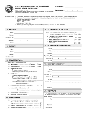 Fillable Online state in APPLICATION FOR CONSTRUCTION PERMIT ...