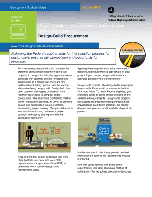 Fillable Online fhwa dot Design-Build Procurement Fax Email Print ...