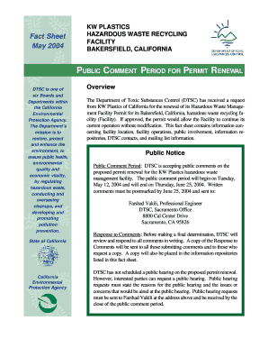Fillable Online dtsc ca Fact Sheet - the Department of Toxic Substances ...