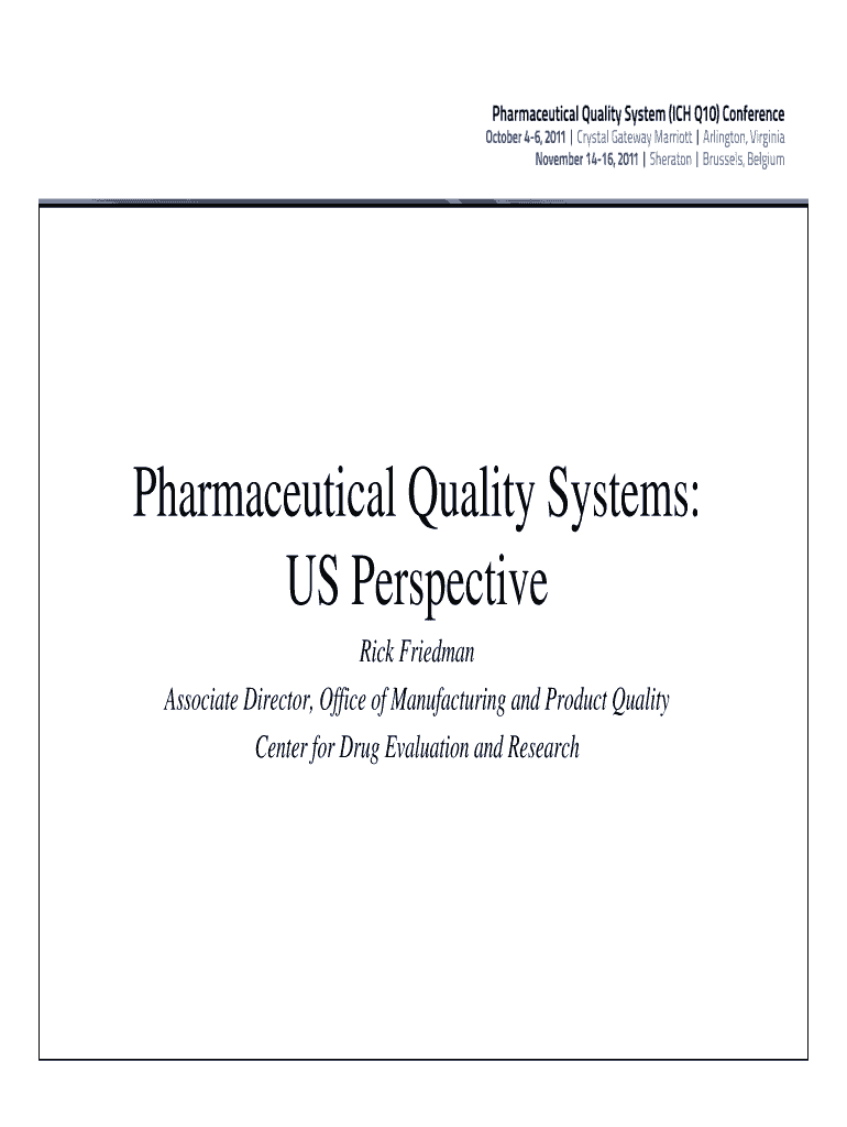 Fillable Online Pharmaceutical Quality Systems: Fax Email Print - pdfFiller