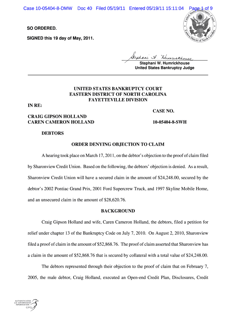 10-5404 - Craig Gipson Holland and Caren Cameron - gpo: Fill out & sign ...