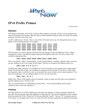 Fillable Online IPv6 Prefix Primer Fax Email Print - pdfFiller