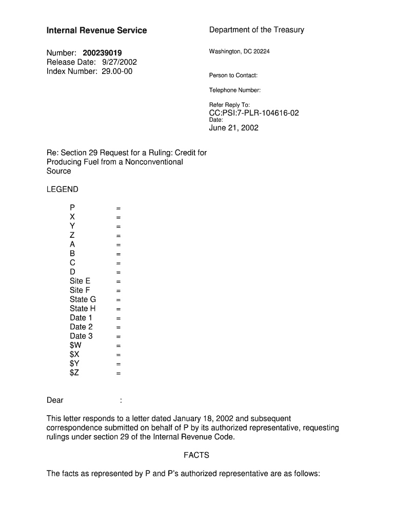 Fillable Online Private Letter Ruling Fax Email Print - pdfFiller