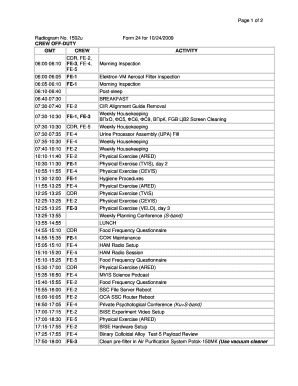 Fillable Online nasa Page 1 of 2 Radiogram No. 1502u Form 24 for 10/24 ...