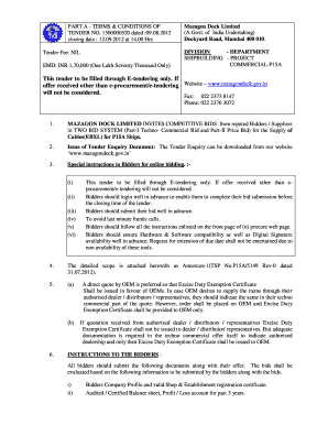 Fillable Online mazagondock gov This tender to be filled through E ...