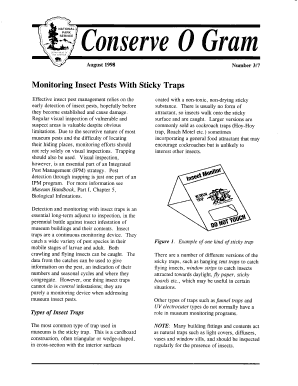 Fillable Online nps Monitoring Insect Pests With Sticky Traps - National Park Service Fax Email ...