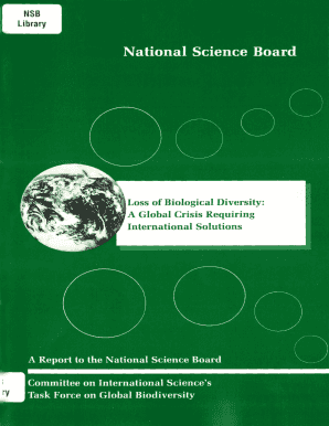 Fillable Online nsf Loss of Biological Diversity - National Science ...