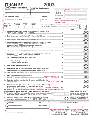 Fillable Online tax ohio it1040ez form Fax Email Print - pdfFiller