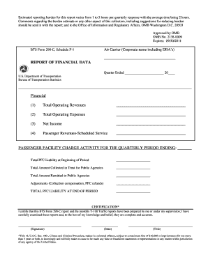 Fillable Online rita dot Estimated reporting burden for this report ...