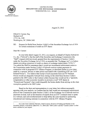 Fillable Online sec Division of Trading and Markets No-Action Letter ...