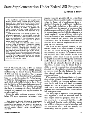 Fillable Online ssa State Supplementation Under Federal SSI Program ...