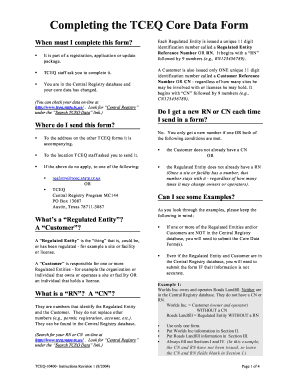 Tceq Core Data Form - Fill Online, Printable, Fillable, Blank | pdfFiller
