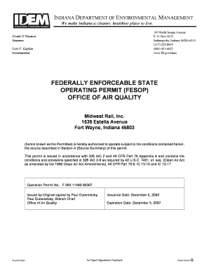 Fillable Online permits air idem in Office of air quality - permits air ...