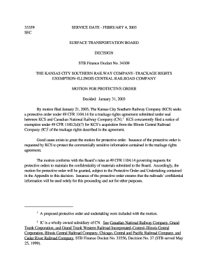 THE KANSAS CITY SOUTHERN RAILWAY COMPANYTRACKAGE RIGHTS - Stb Dot ...