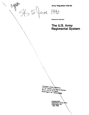 Fillable Online whs The US Army Regimental System - Washington ...