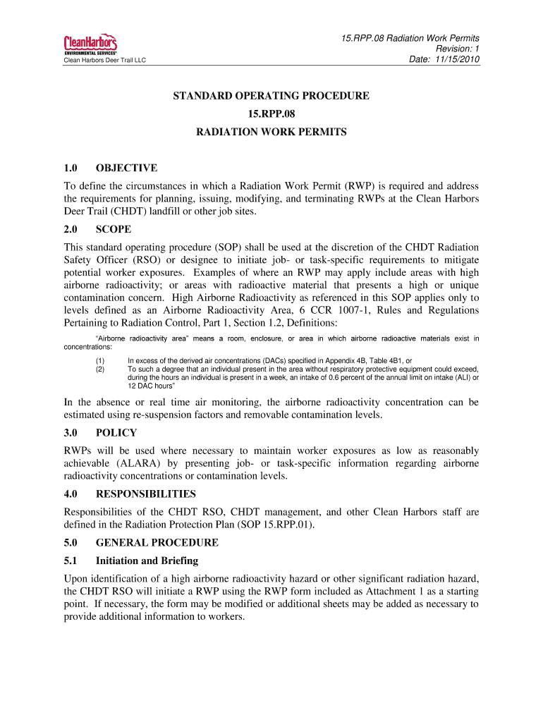 Fillable Online Radiation Work Permits Fax Email Print - pdfFiller