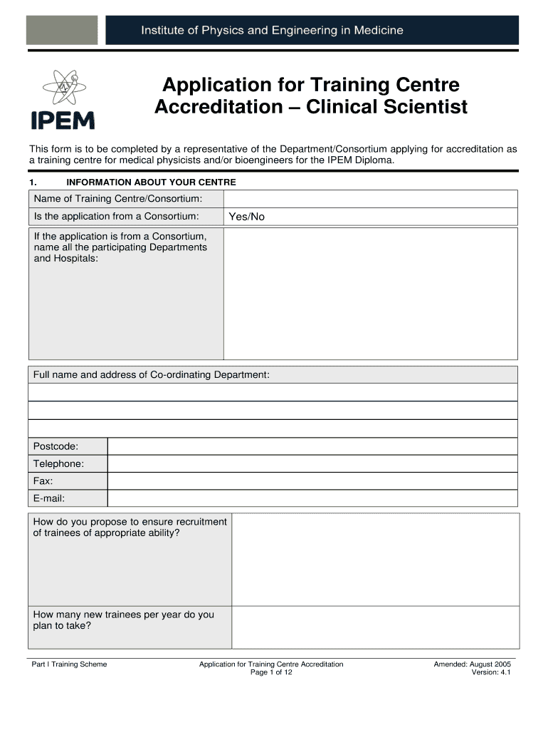 Fillable Online Application for Training Centre Accreditation Fax Email Print - pdfFiller