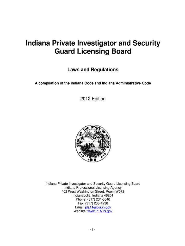 Fillable Online Indiana Private Investigator and Security Guard ...