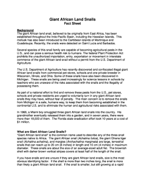 Fillable Online michigan Giant African Land Snails Fax Email Print ...