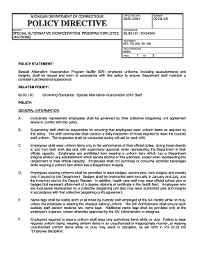 Fillable Online michigan SPECIAL ALTERNATIVE INCARCERATION PROGRAM ...