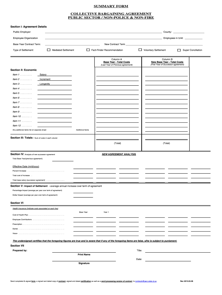 Fillable Online COLLECTIVE BARGAINING AGREEMENT Fax Email Print - pdfFiller