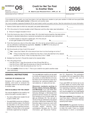 Fillable Online revenue wi SCHEDULE OS Wisconsin Department of Revenue ...