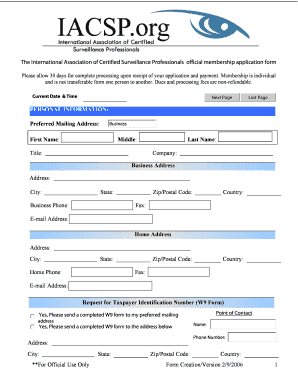 Fillable Online IACSP Membership Application Fax Email Print - pdfFiller