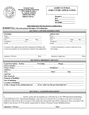 Fillable Online Ag Permit - Fremont County Fax Email Print - pdfFiller